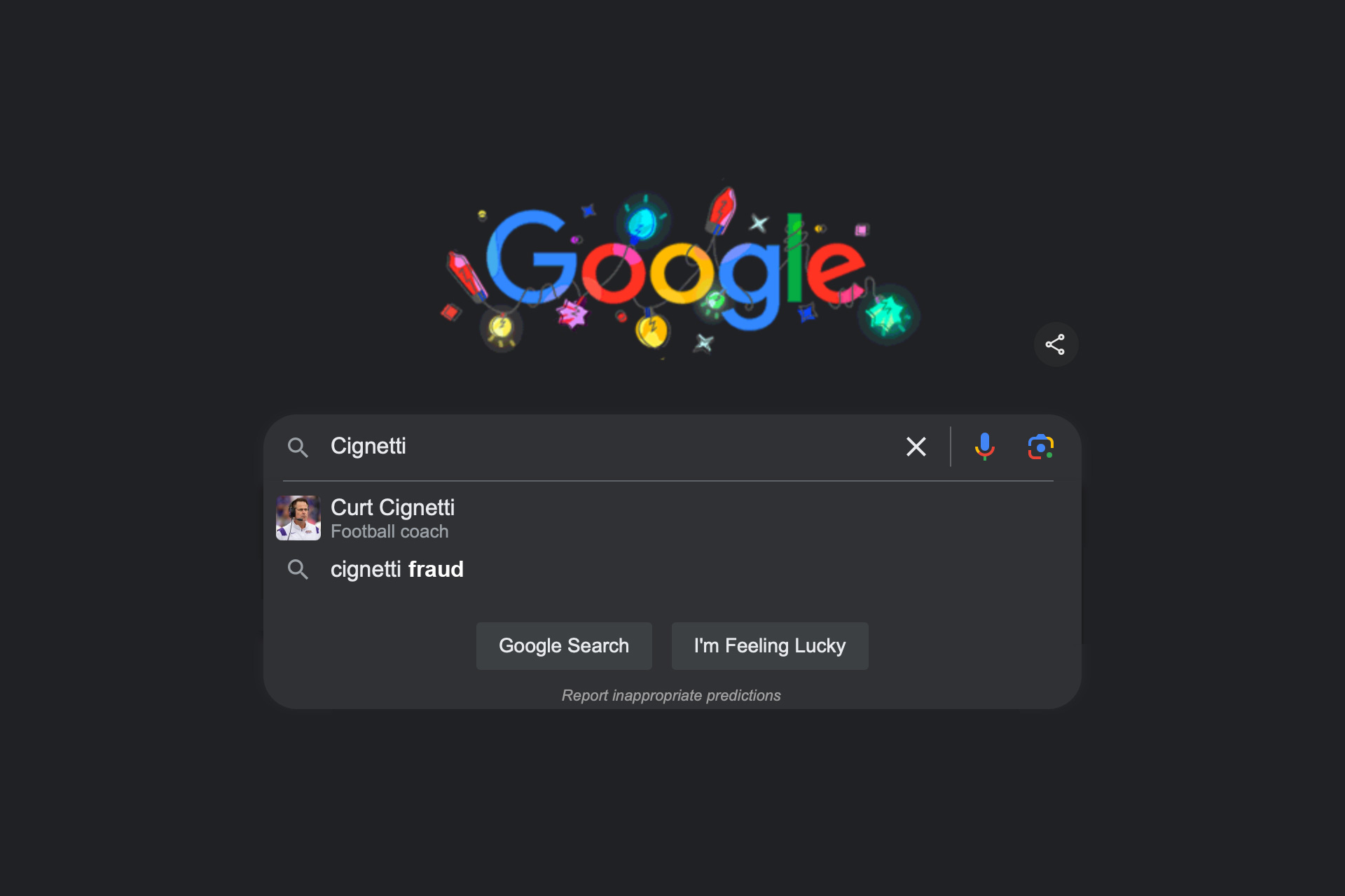 Search results for “Curt Cignetti win” fall off first page of Google ...